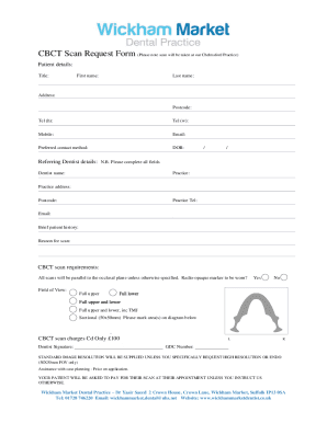Fillable Online CBCT Scan request form - Hartog Fax Email Print - pdfFiller