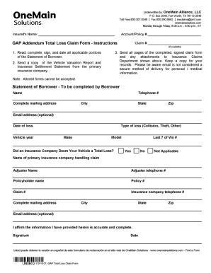 Fillable Online GAP Addendum Total Loss Claim Form Fax Email Print ...