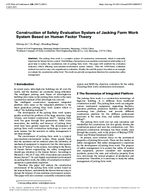 Fillable Online Construction of Safety Evaluation System of Jacking Form ... Fax Email Print ...