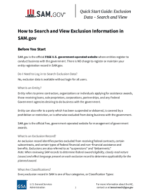 Fillable Online Excluded Parties Verification Guide Sheet Fax Email ...