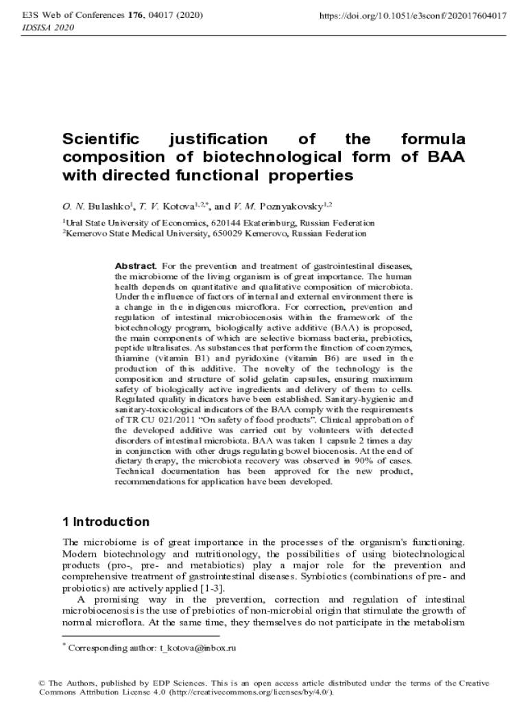Fillable Online Scientific justification of the formula composition of ...