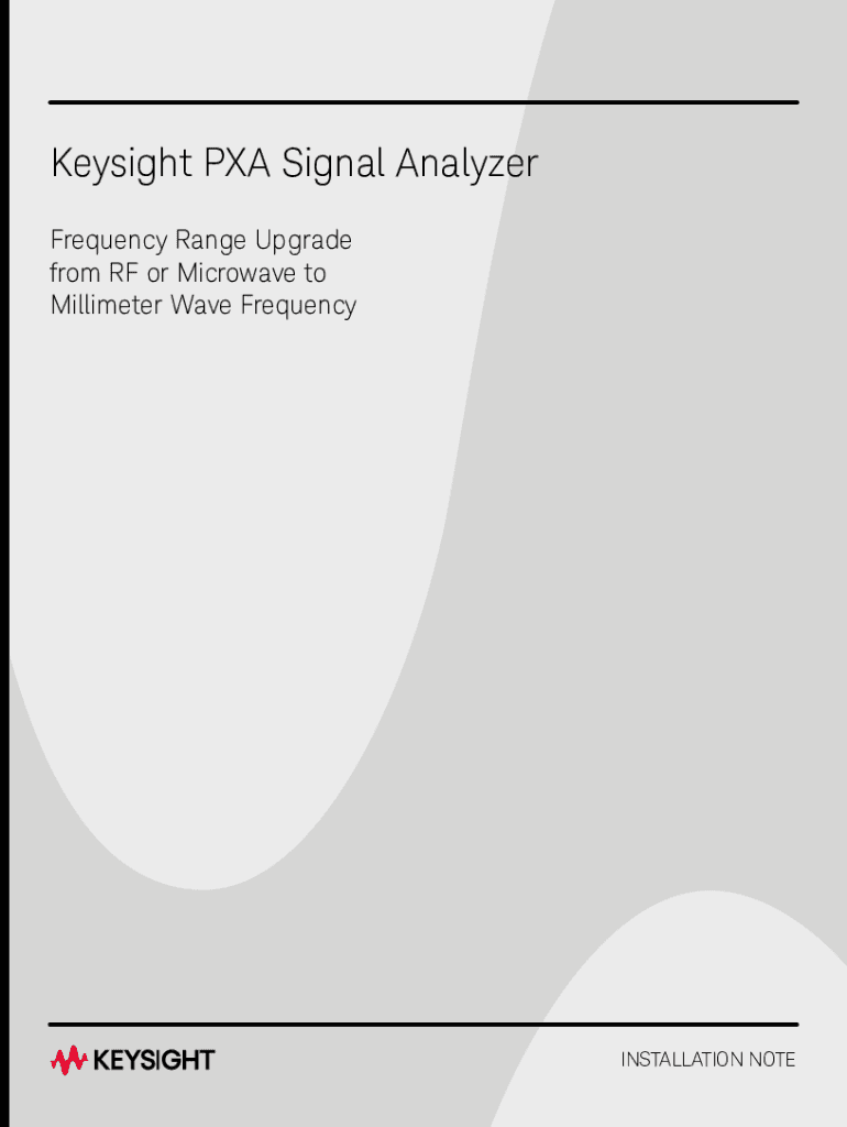 Fillable Online PXA Signal Analyzer Frequency Range Upgrade from RF or ...