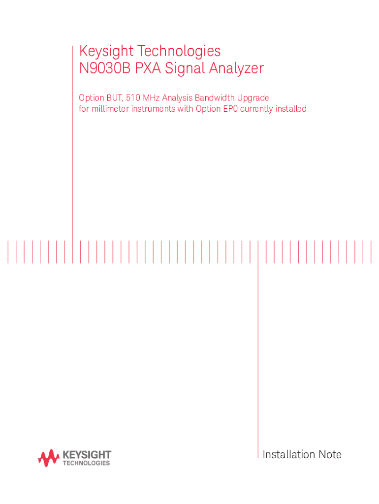 Fillable Online N9030B Signal Analyzer Option BUT Installation Note Fax Email Print - pdfFiller