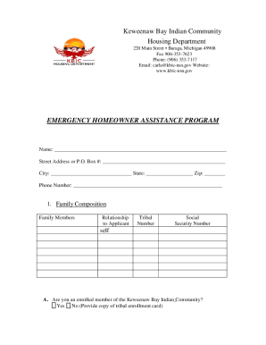 Fillable Online Emergency Assistance Program - Keweenaw Bay Indian ...