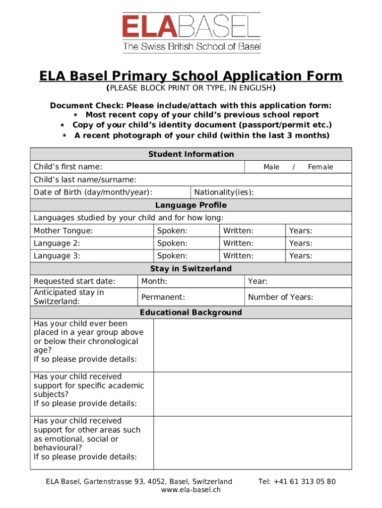 How to Apply - ELA Basel - The Swiss British School of Basel Doc ...