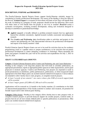 Fillable Online Special Projects Grants Proposal Narrative Form Fax ...