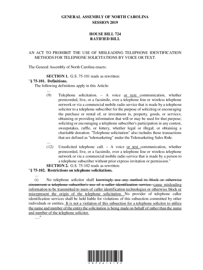 Fillable Online Truth in Caller ID Act Approved by North Carolina ...