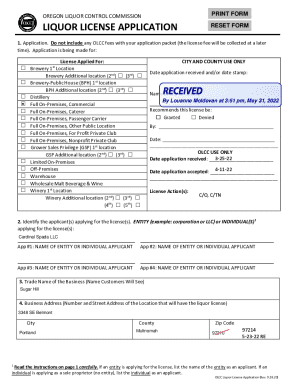 Fillable Online Oregon Liquor and Cannabis Commission : Liquor ...