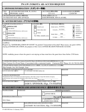 Fillable Online Updated Yokota AB Access Request Form Fax Email Print ...