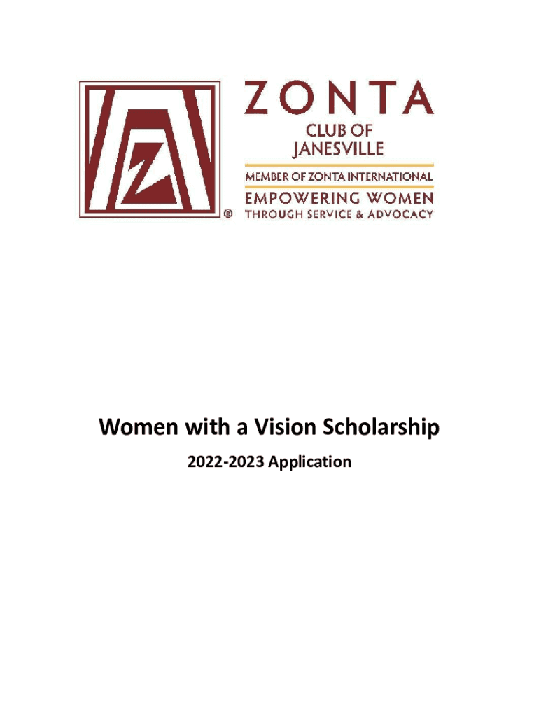 Fillable Online 2022-2023 Application form for Zonta Women with a Vision Scholarship.docx Fax ...