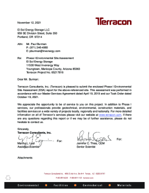 Fillable Online Terracon Environmental and Materials Testing in Phoenix ...