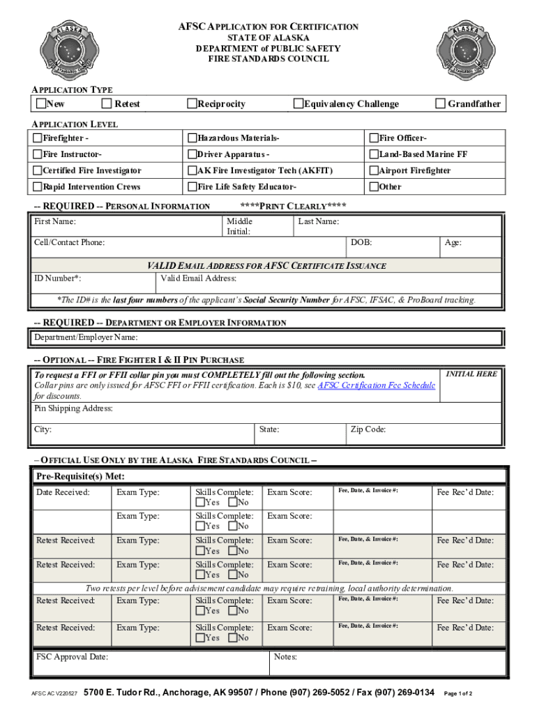 Fillable Online dps alaska firefighter - Alaska Department of Public Safety Fax Email Print ...