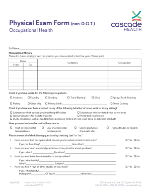 Fillable Online Employment Physical Forms - Fill Online, Printable ...