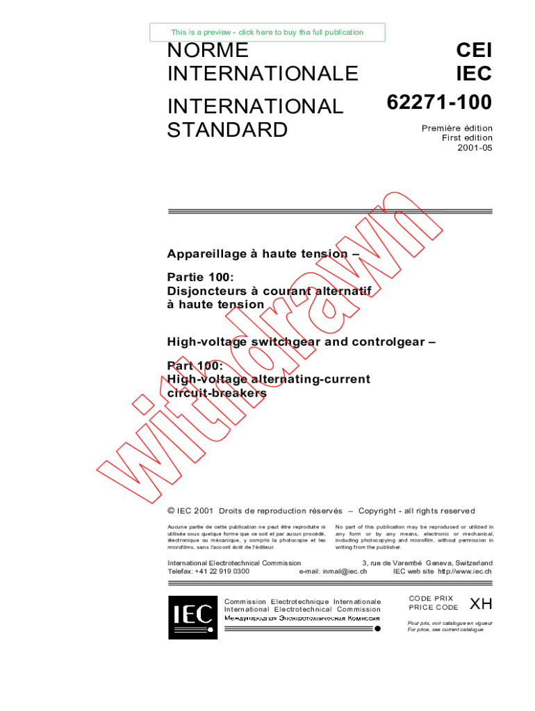 Remplissable En Ligne webstore iec IEC 62271-100 ed1.0. High-voltage switchgear and controlgear ...