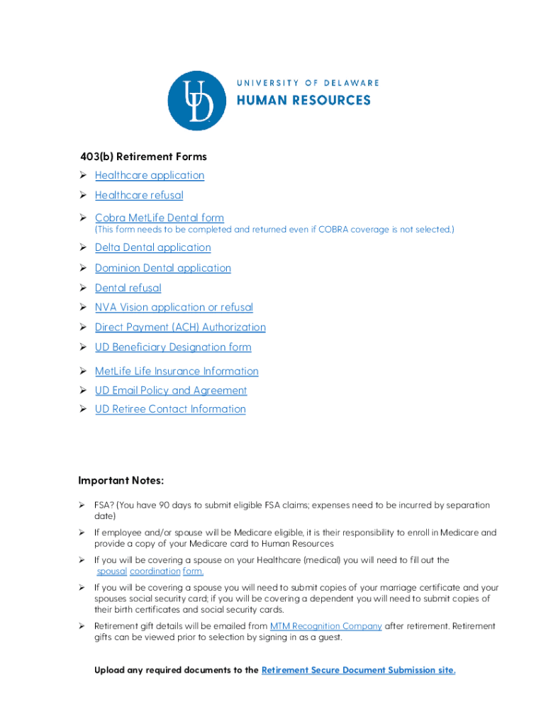 Fillable Online 403(b) Retirement Forms Healthcare application ...