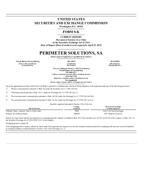 Fillable Online PERIMETER SOLUTIONS, SA Fax Email Print - pdfFiller