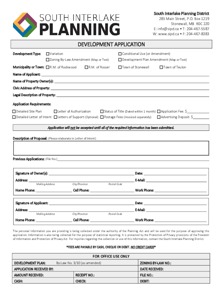 Fillable Online South Interlake Planning District Fax Email Print ...