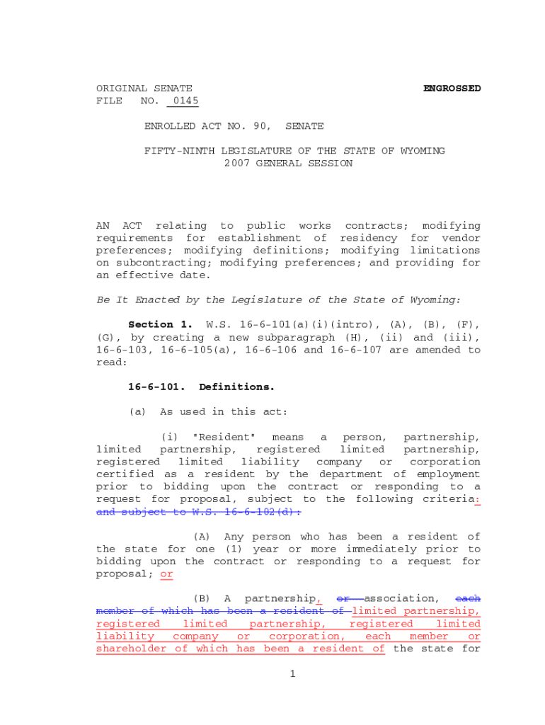 Fillable Online SF0145 - Public works contracts-resident preferences ...