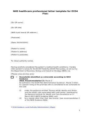 NHS Healthcare Professional Letter Template for ECO4 Flex Doc Template ...