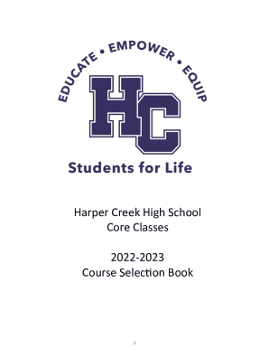 Fillable Online hs harpercreek Harper Creek High School Core Classes ...