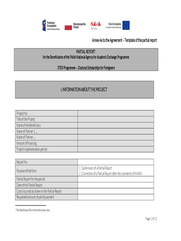 Fillable Online Annex 4a to the Agreement Template of the partial ...