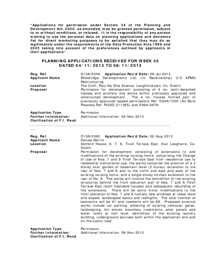 Fillable Online Number 30 of 2000 PLANNING AND DEVELOPMENT ACT ... Fax ...