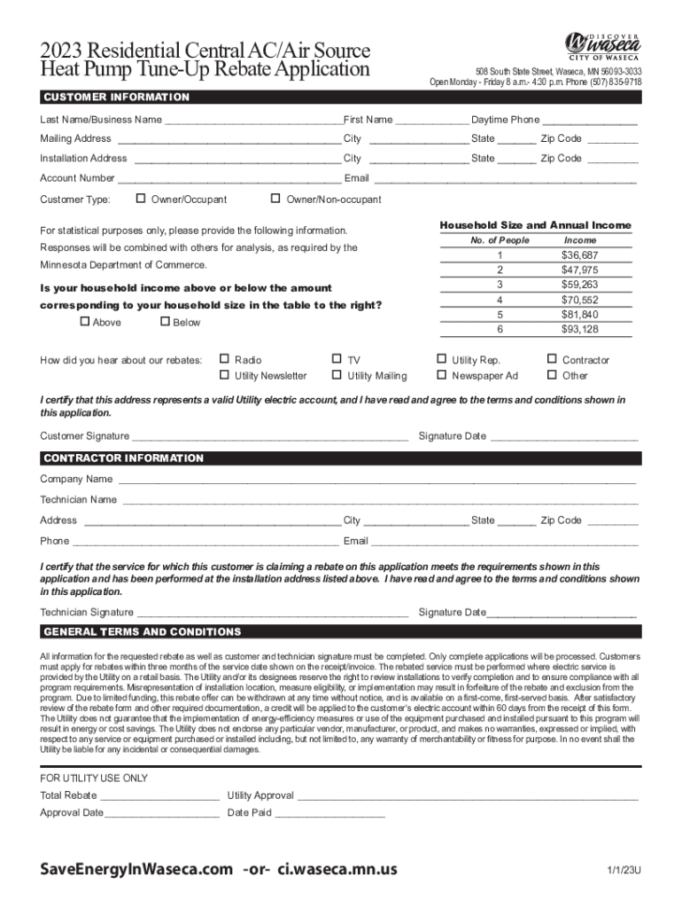 Fillable Online Steele-Waseca details residential rebates available to ...