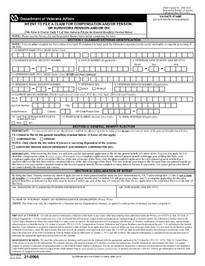 Fillable Online VA Form 21-0966. INTENT TO FILE A CLAIM FOR ...