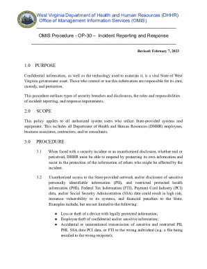 Fillable Online Incident Reporting and Response - OMIS Procedure Fax ...