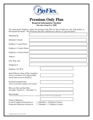 Fillable Online Premium Only Plan - OCA - Flexible and compliant Pre ...