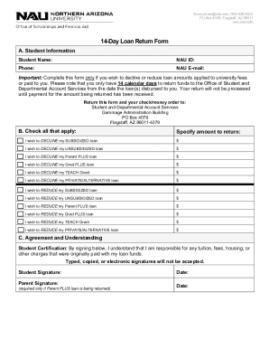 Fillable Online 14-Day Loan Return Form Fax Email Print - pdfFiller