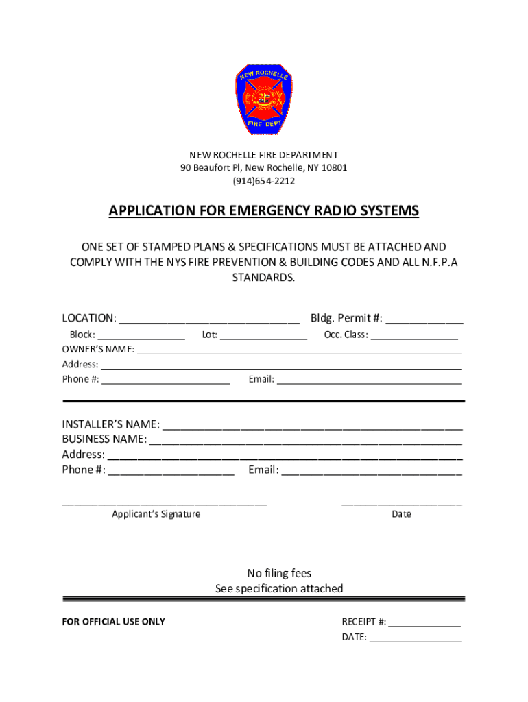 Fillable Online ULS License - WQN739 - City of New Rochelle Fire ...