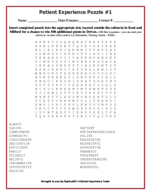 Fillable Online How much puzzle to measure Patient Experience in ...