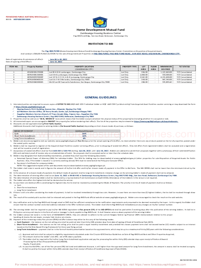 Fillable Online Home Development Mutual Fund GENERAL GUIDELINES Fax ...