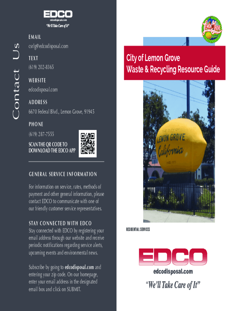 Fillable Online EDCO DisposalService Directory List Fax Email Print ...