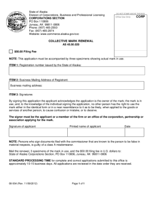 Fillable Online 08-554 Marks Collective Mark Renewal FORM.doc Fax Email ...