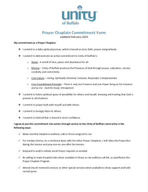 Fillable Online Prayer Chaplain Commitment Form Fax Email Print - pdfFiller
