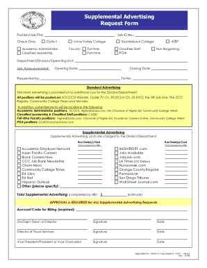 Fillable Online Supplemental Advertising Request Form Fax Email Print ...