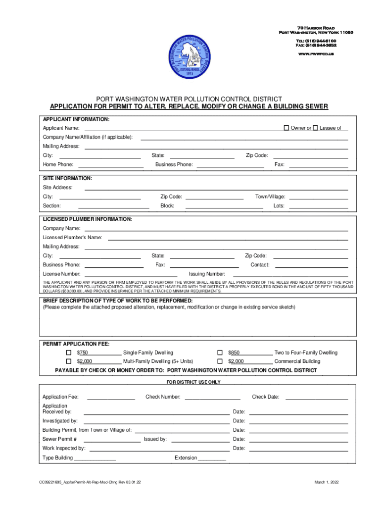 Fillable Online Port Washington Water Pollution Control District Fax Email Print - pdfFiller