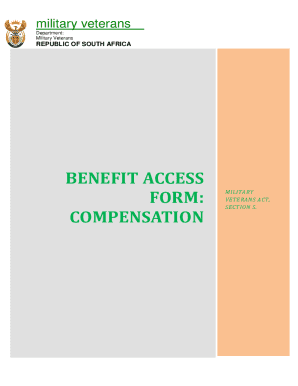 Fillable Online BENEFIT ACCESS FORM. MILITARY VETERANS ACT, SECTION 5 ...