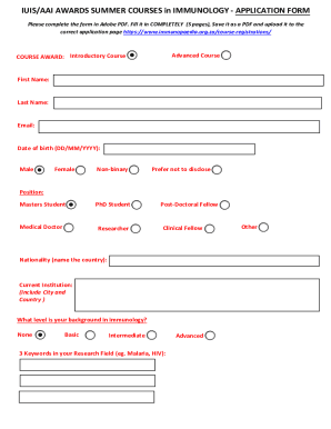 Fillable Online IUIS-AAI Awards Application form.pdf Fax Email Print ...