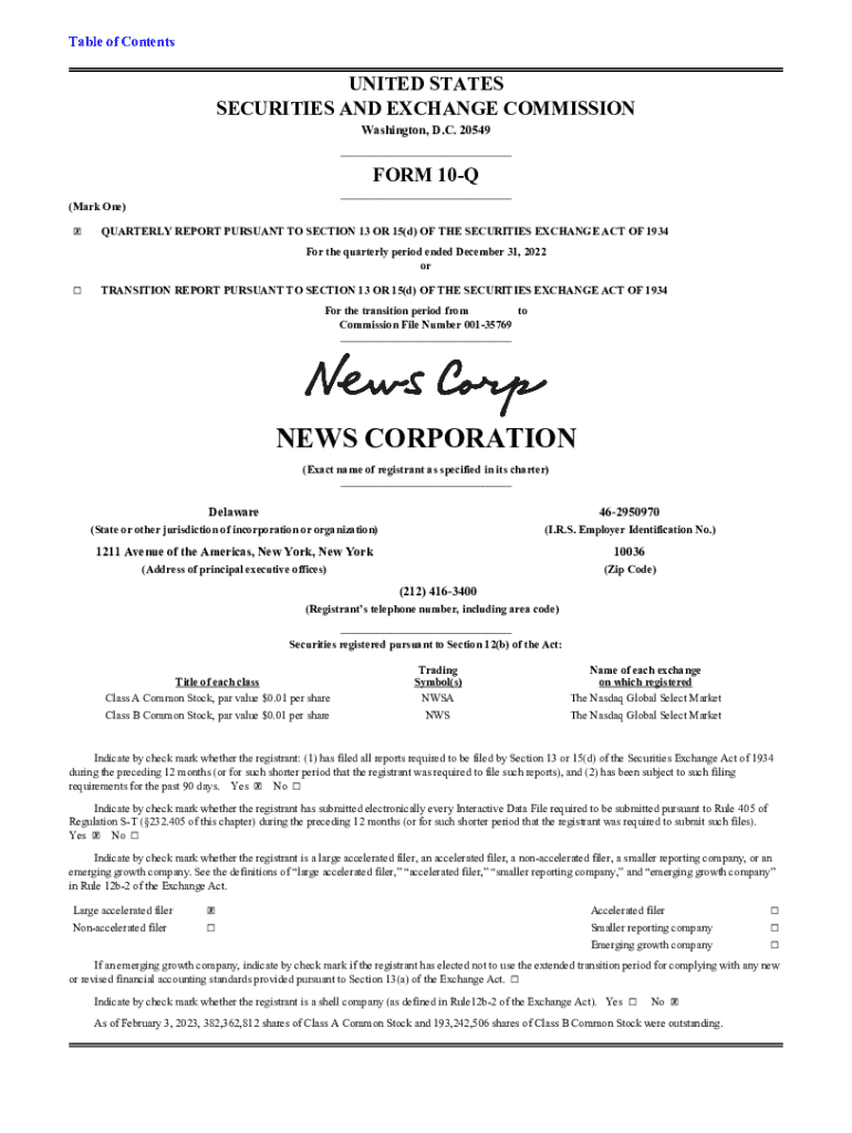 Fillable Online As of February 3, 2023, 382,362,812 shares of Class A ...