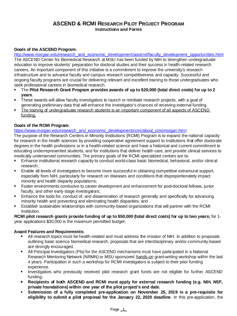 Collaborative Research Stimulation Grant (CRSG) Program application ...