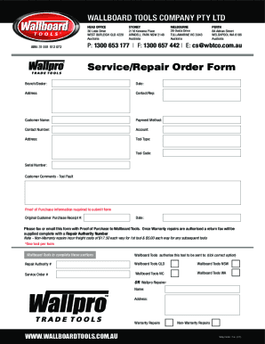 Fillable Online Service/Repair Order Form Fax Email Print - pdfFiller