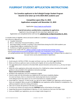 Fillable Online Fulbright Student Application Instructions Fax Email ...