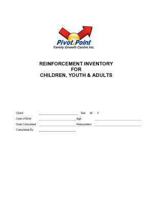 Fillable Online Reinforcement Inventory for Children and Adults Fax ...