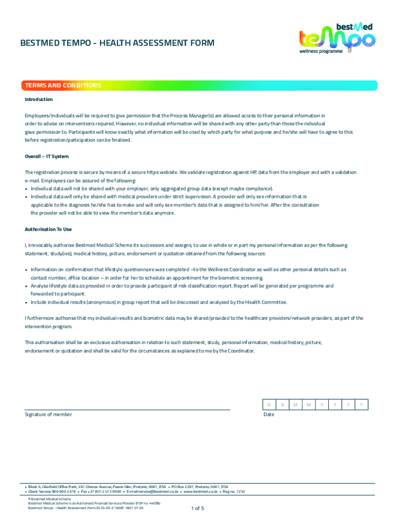Fillable Online Health Assessment Form Fax Email Print - pdfFiller
