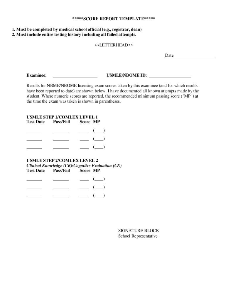Fillable Online Score Report Template Fax Email Print - pdfFiller