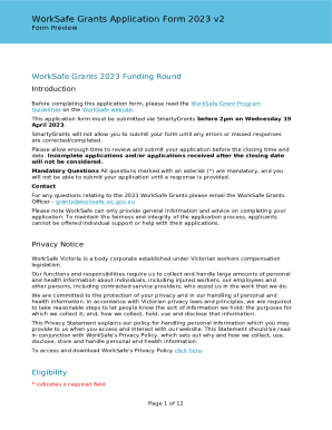 Fillable Online WorkSafe Grants Application Form 2023 v2 Fax Email ...