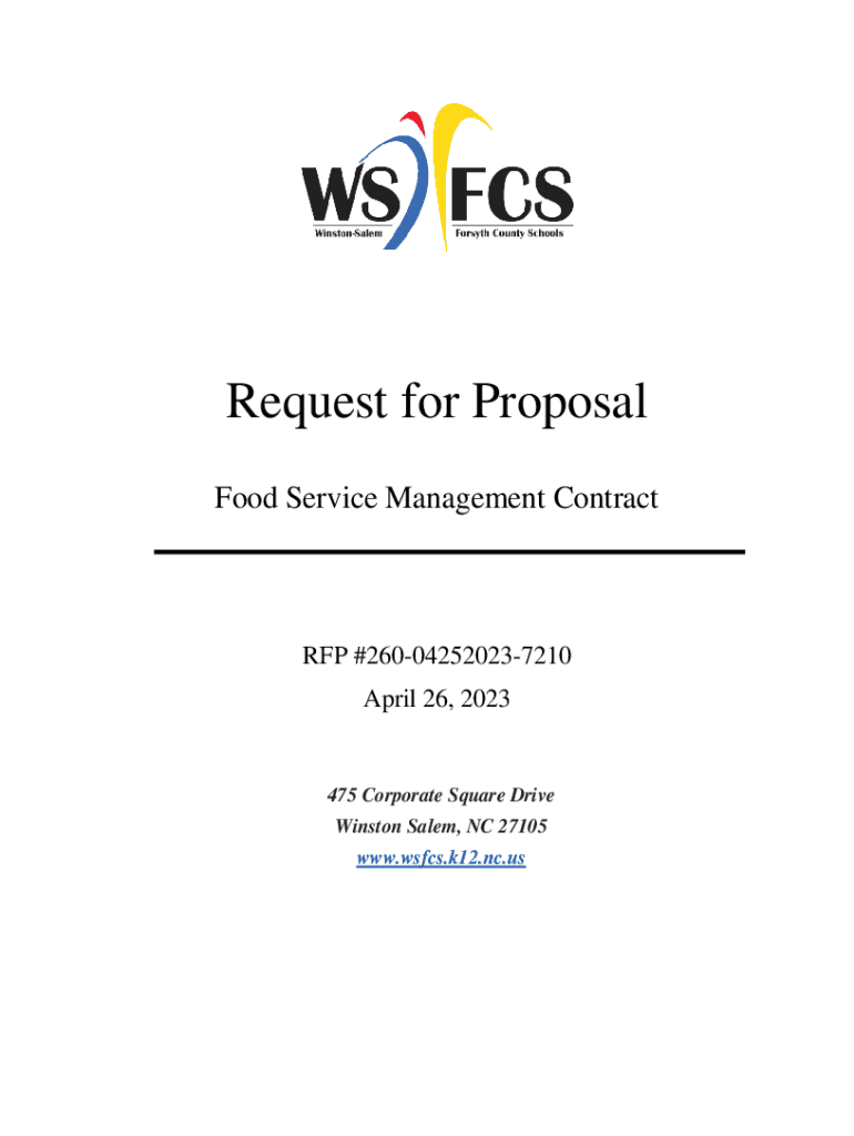 Fillable Online REQUEST FOR PROPOSAL FOOD SERVICE ... Fax Email Print ...